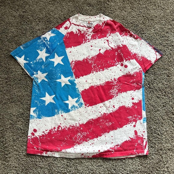 Signal | Shirts | Vintage 99s American Flag All Over Print Shirt | Poshmark